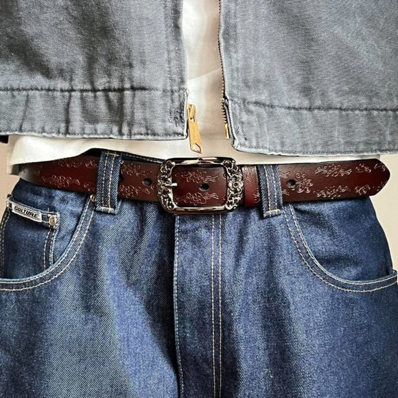 Accessories | Vintage Style Brown American Western Floral Design Belt ...